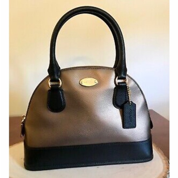 Coach | Bags | Coach Mini Cora Dome Satchel Bronze Black | Poshmark